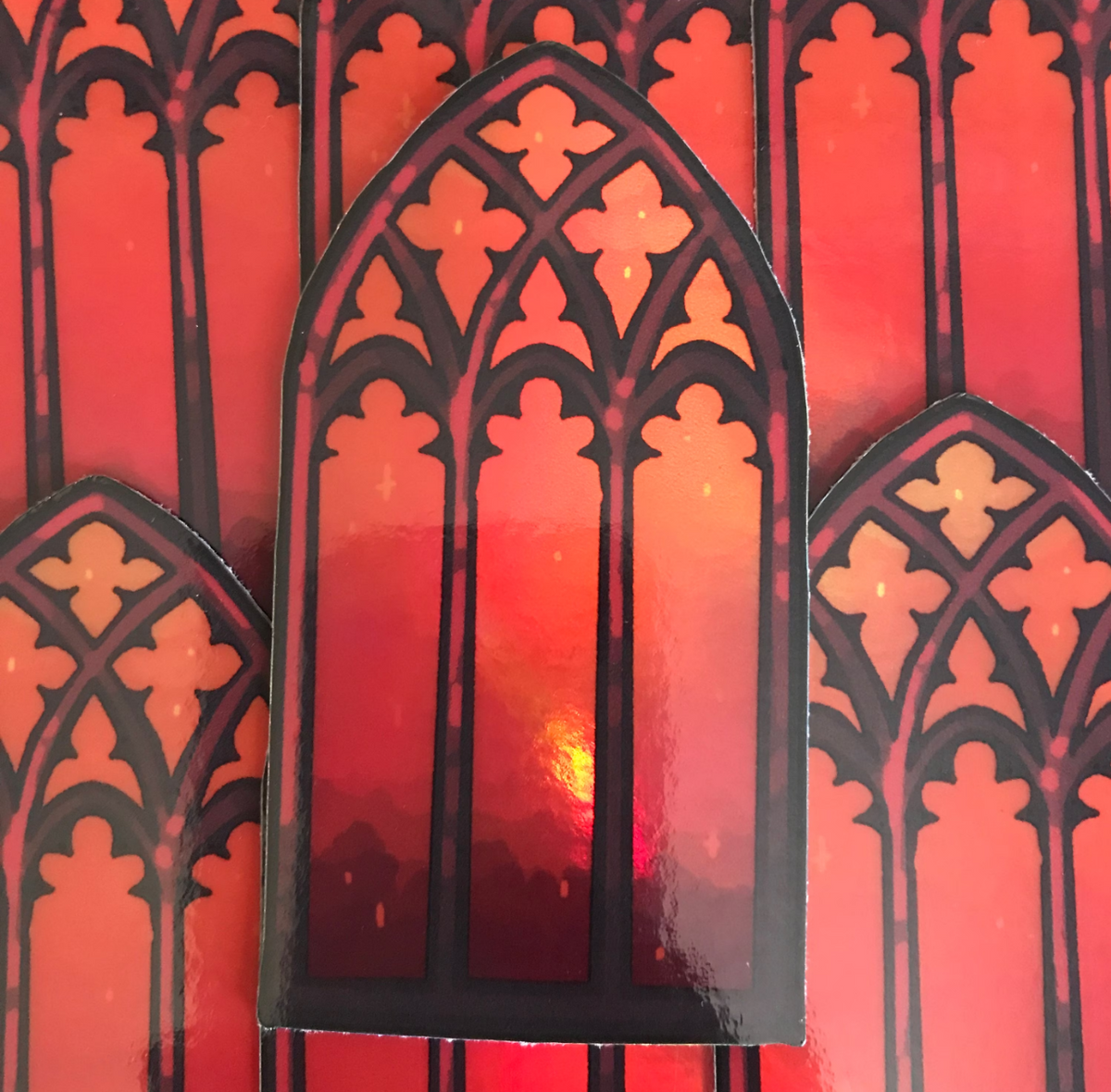 Gothic Window Holographic Sticker – BizBaz Club