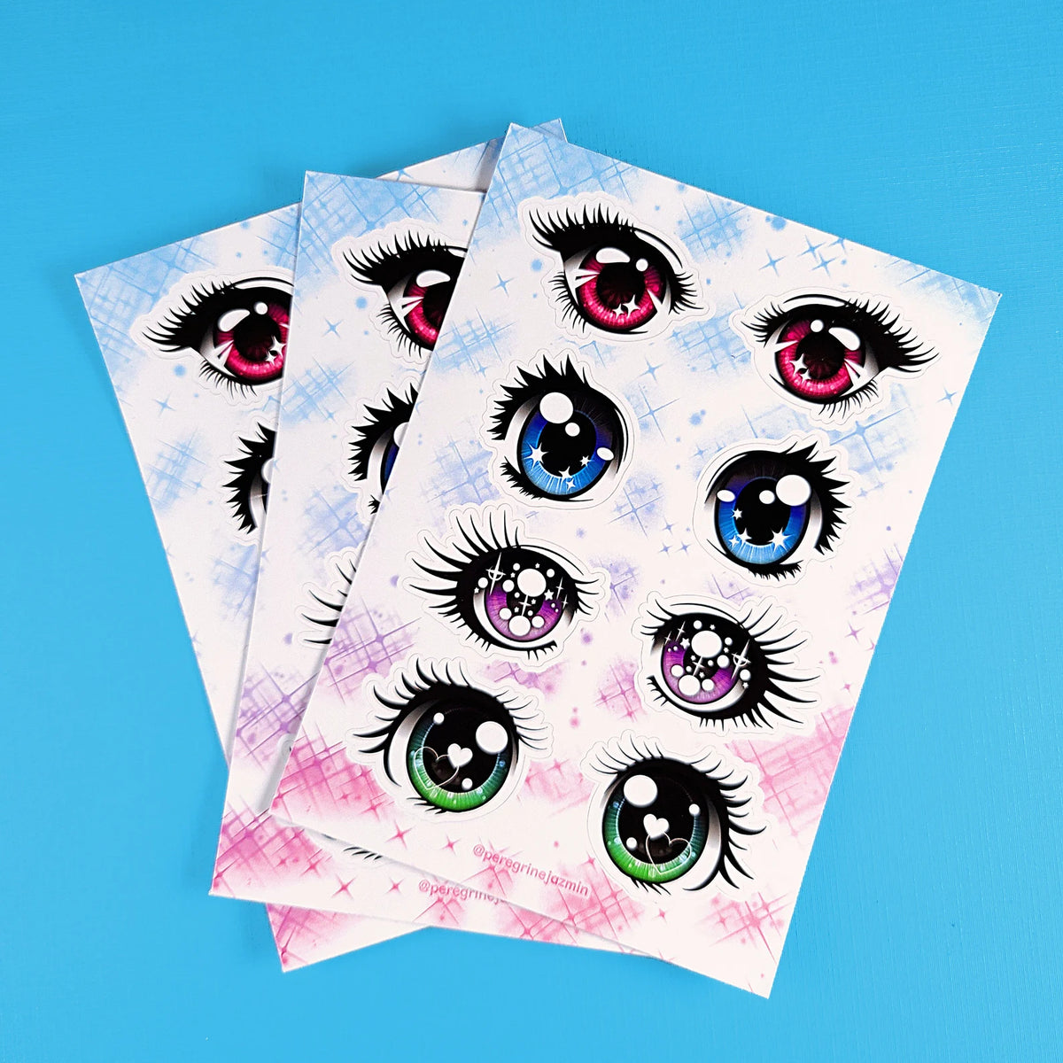 Shojo Anime Eyes Sticker Sheet – BizBaz Club
